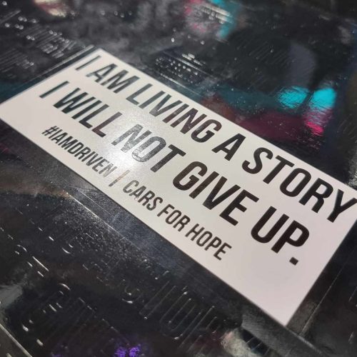 #IAMDRIVEN ‘I Am Living’ Sticker (Black) – Cars For Hope Online Store